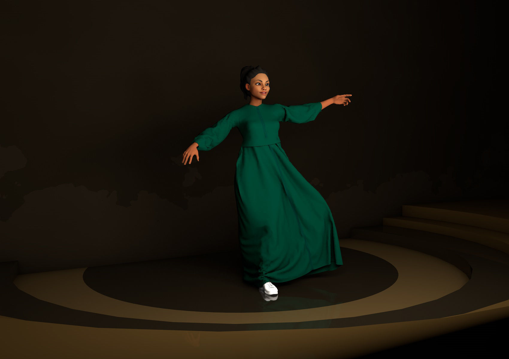 Lady dancing 3D model rigged | CGTrader