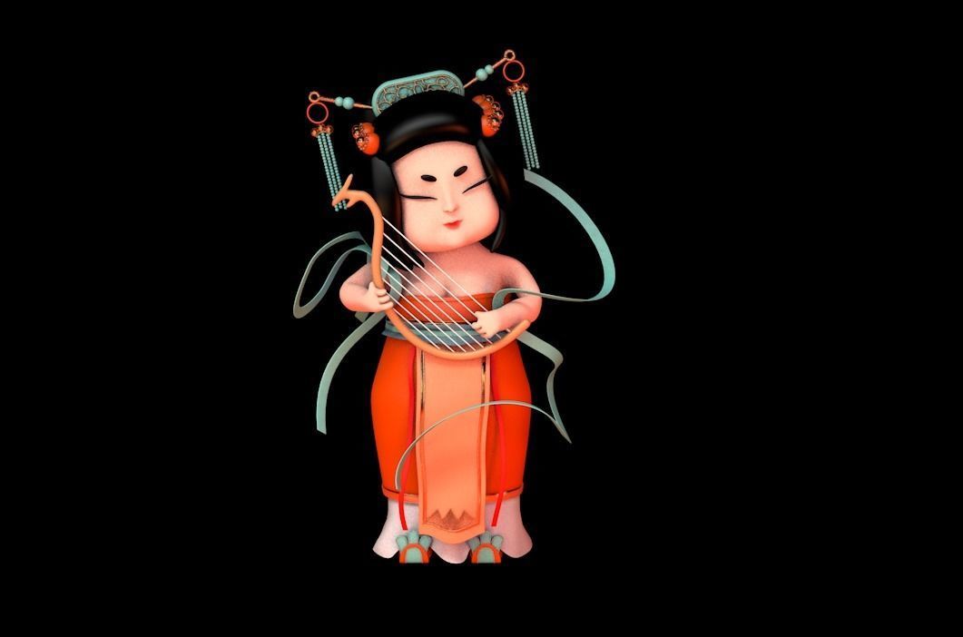 6 pictures of ladies in the Tang Dynasty of China 3D model | CGTrader