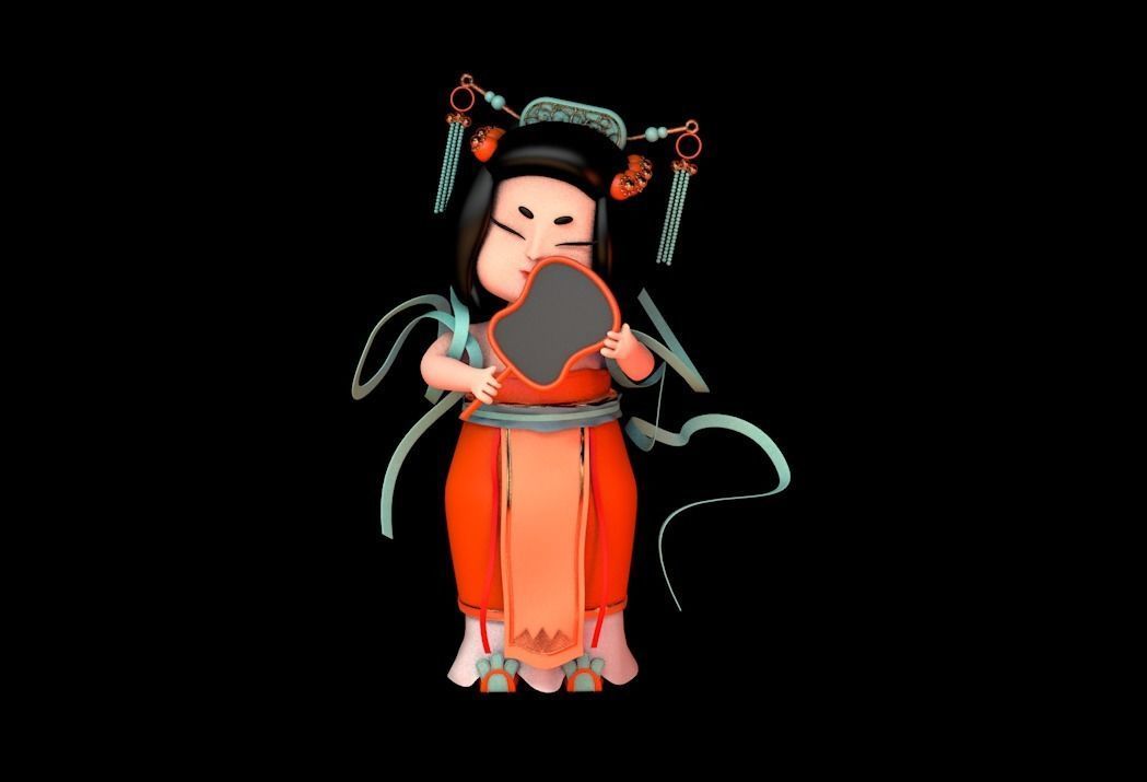 6 pictures of ladies in the Tang Dynasty of China 3D model | CGTrader