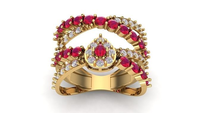 Ladies ring 3D model 3D printable | CGTrader