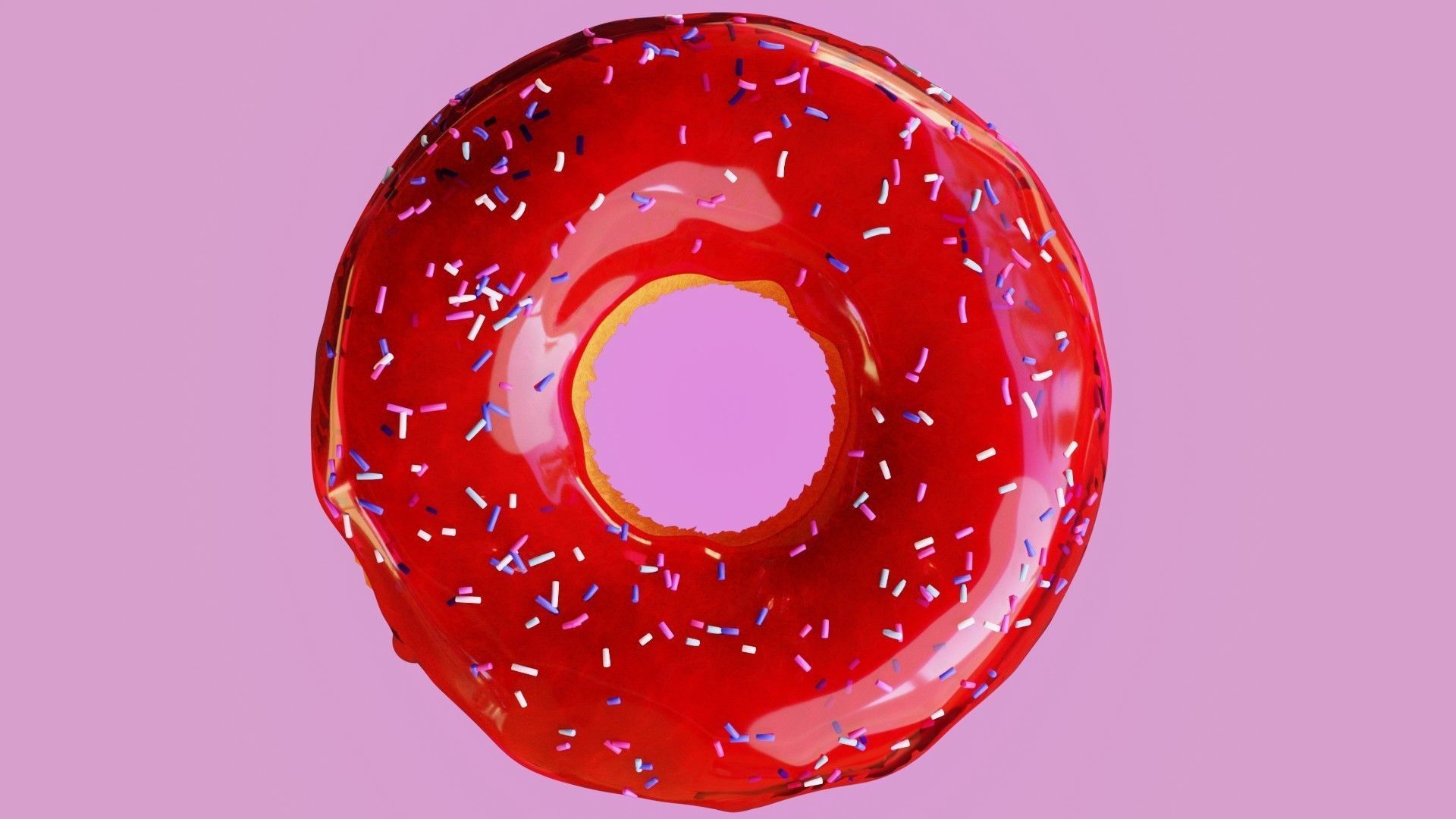 Realistic 3D donut with sprinkles free VR / AR / low-poly 3D model ...