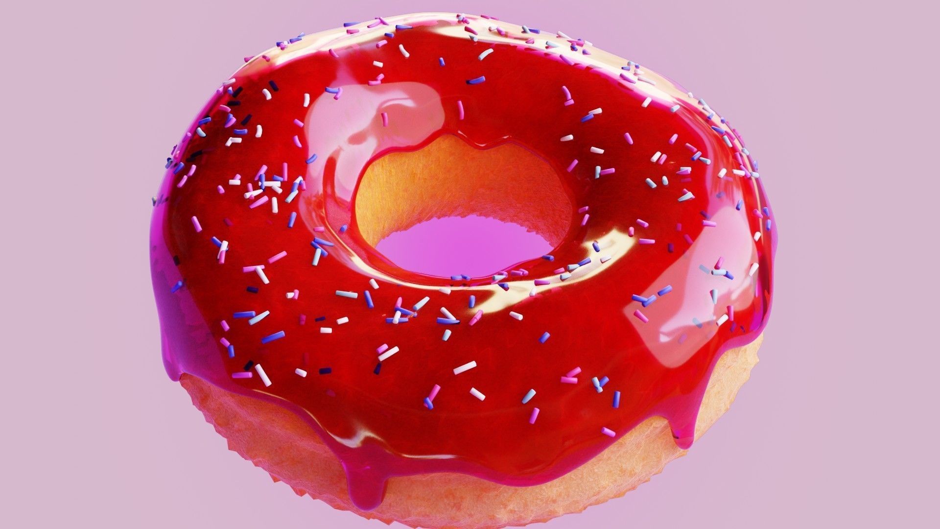 Realistic 3D donut with sprinkles free VR / AR / low-poly 3D model ...