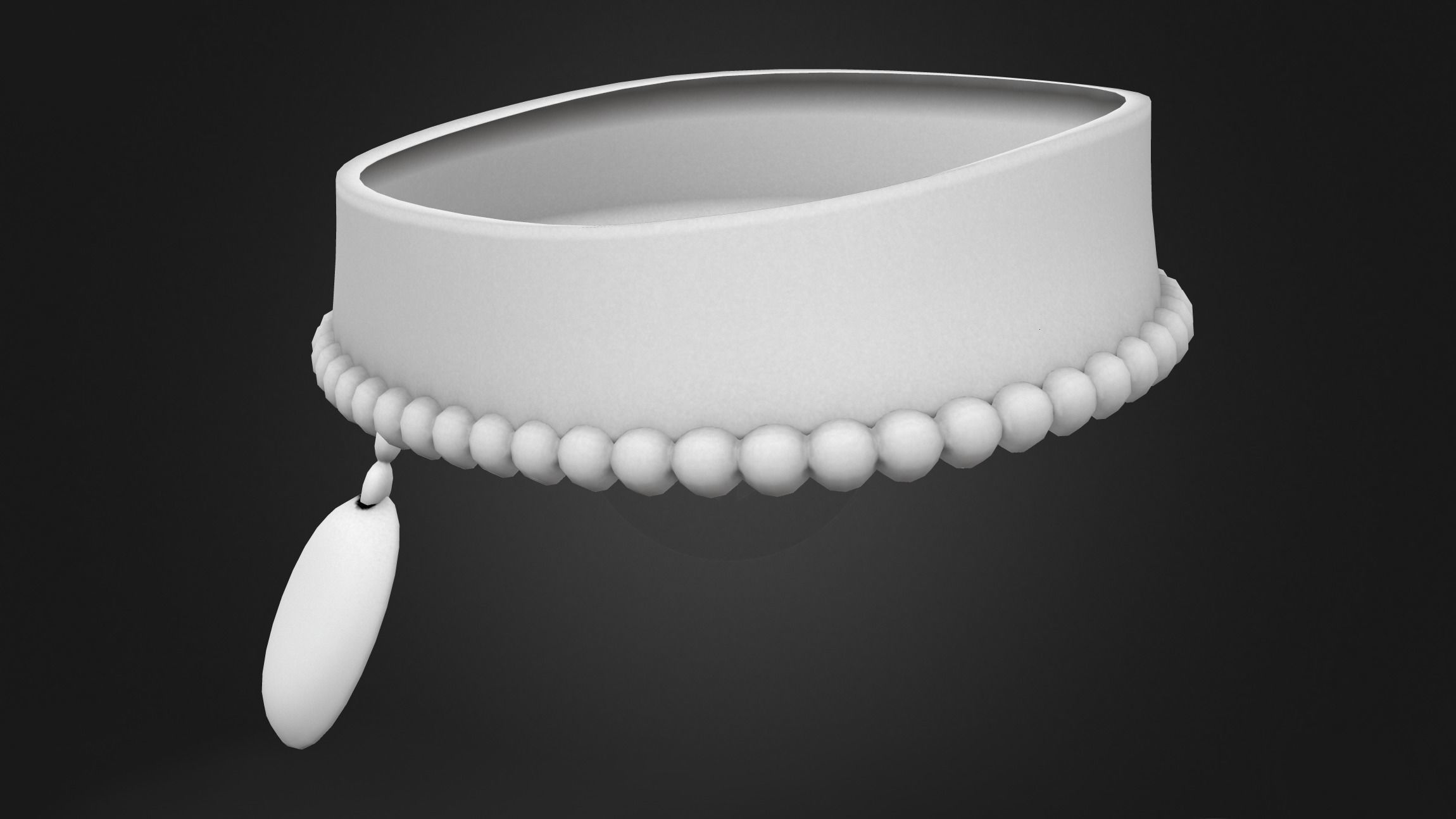 3D model Choker Necklace With Blue Stone VR / AR / low-poly | CGTrader