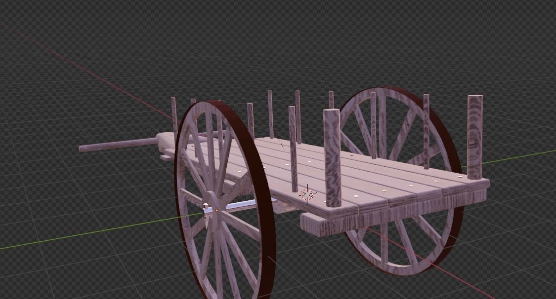 Old wooden Bull Cart 3D model rigged | CGTrader