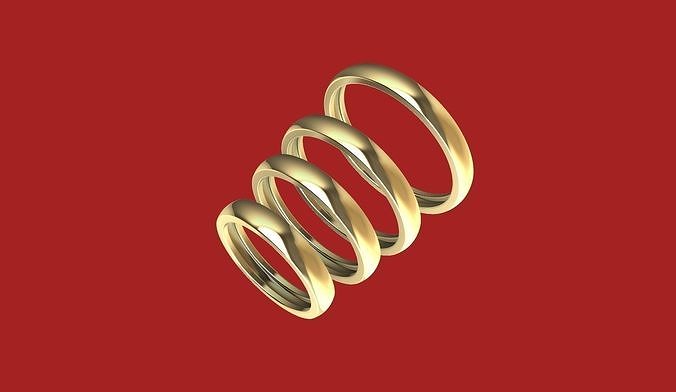 20 flat top wedding band stl verified 3D model 3D printable | CGTrader
