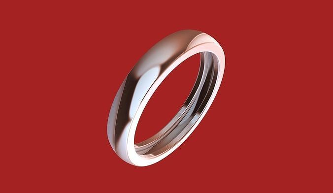 18 flat top wedding band stl verified 3D model 3D printable | CGTrader