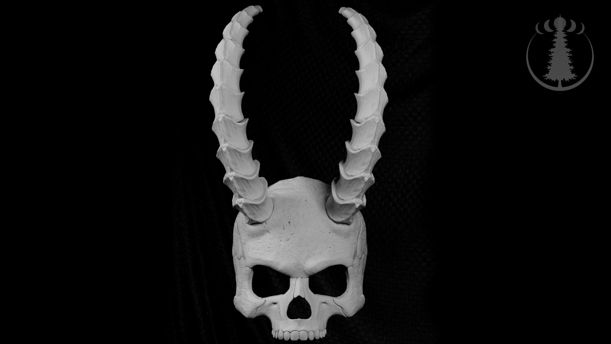 Mask Skull with horns 3D model 3D printable | CGTrader
