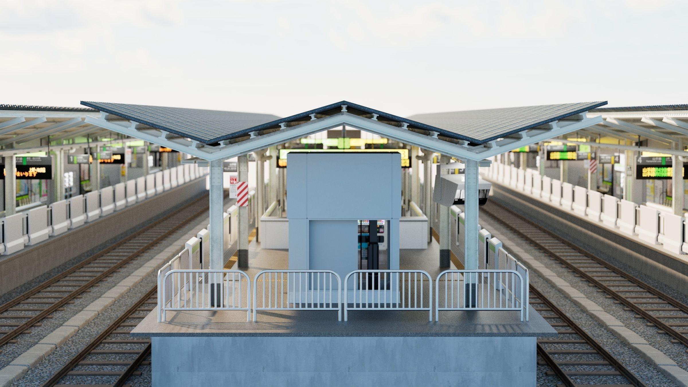 Japanese Railway station 3D model | CGTrader