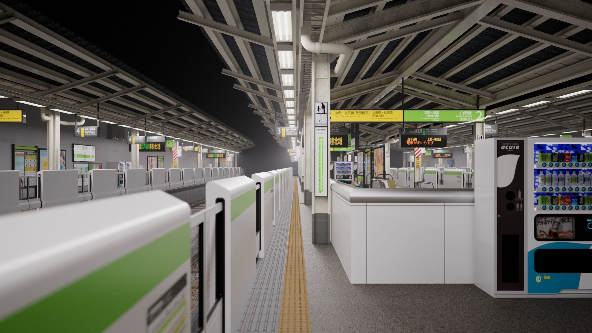 Japanese Railway station 3D model | CGTrader