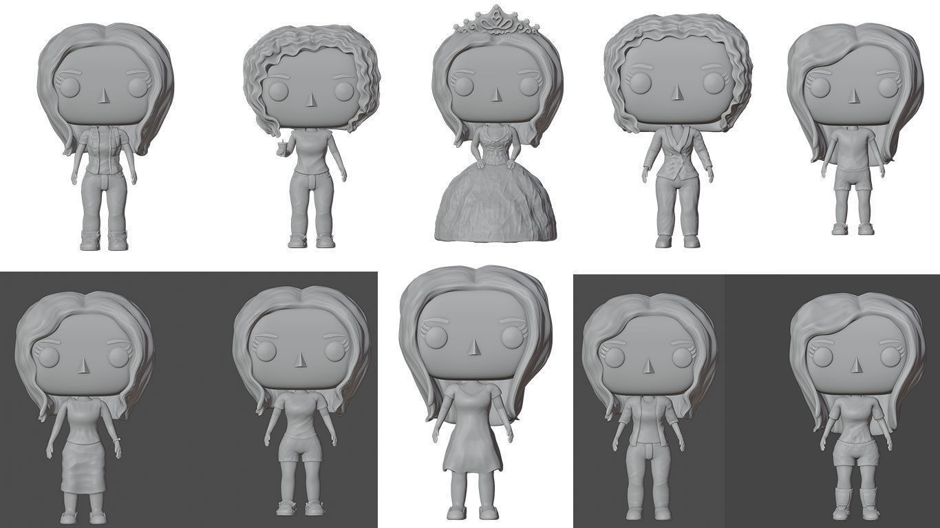 Mega Pack - Big Head Model 10 Female STL FILES 3D model 3D printable ...