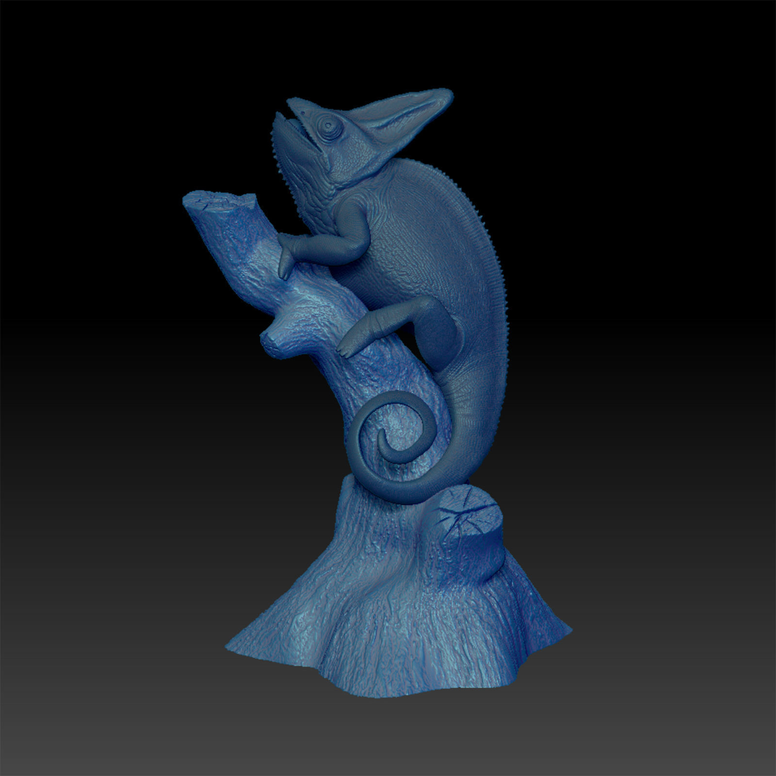 Chameleon Calyptratus Modell Tree-Highpolygon 3D model fullsize 3D ...