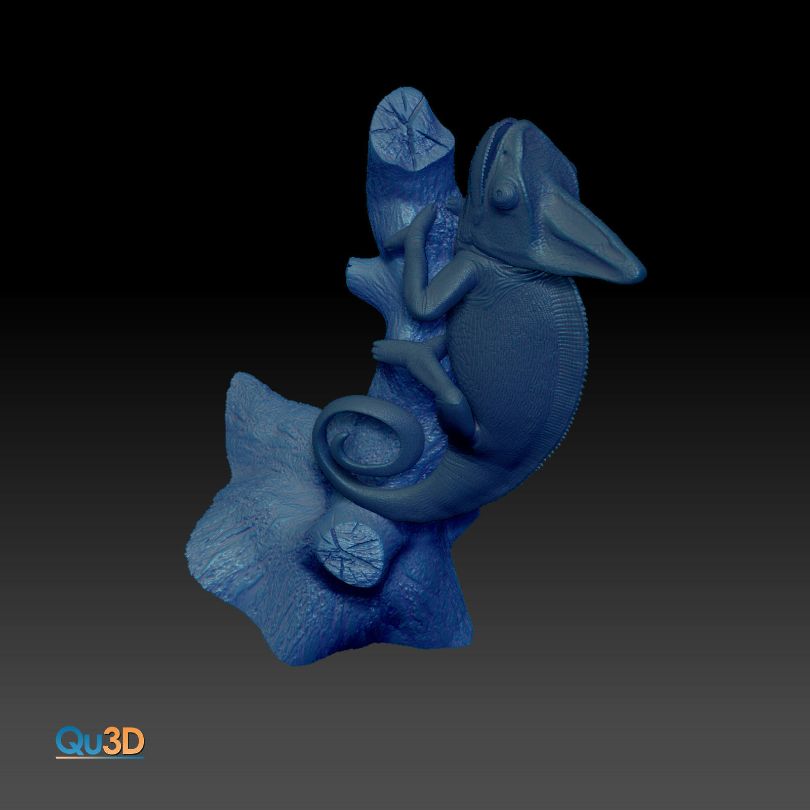 Chameleon Calyptratus Modell Tree-Highpolygon 3D model fullsize 3D ...