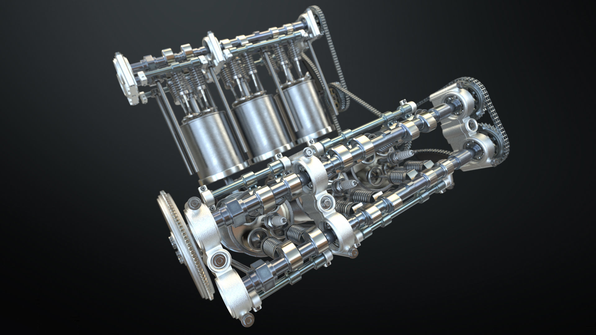 V6 Engine Working Animated 3D model animated rigged | CGTrader