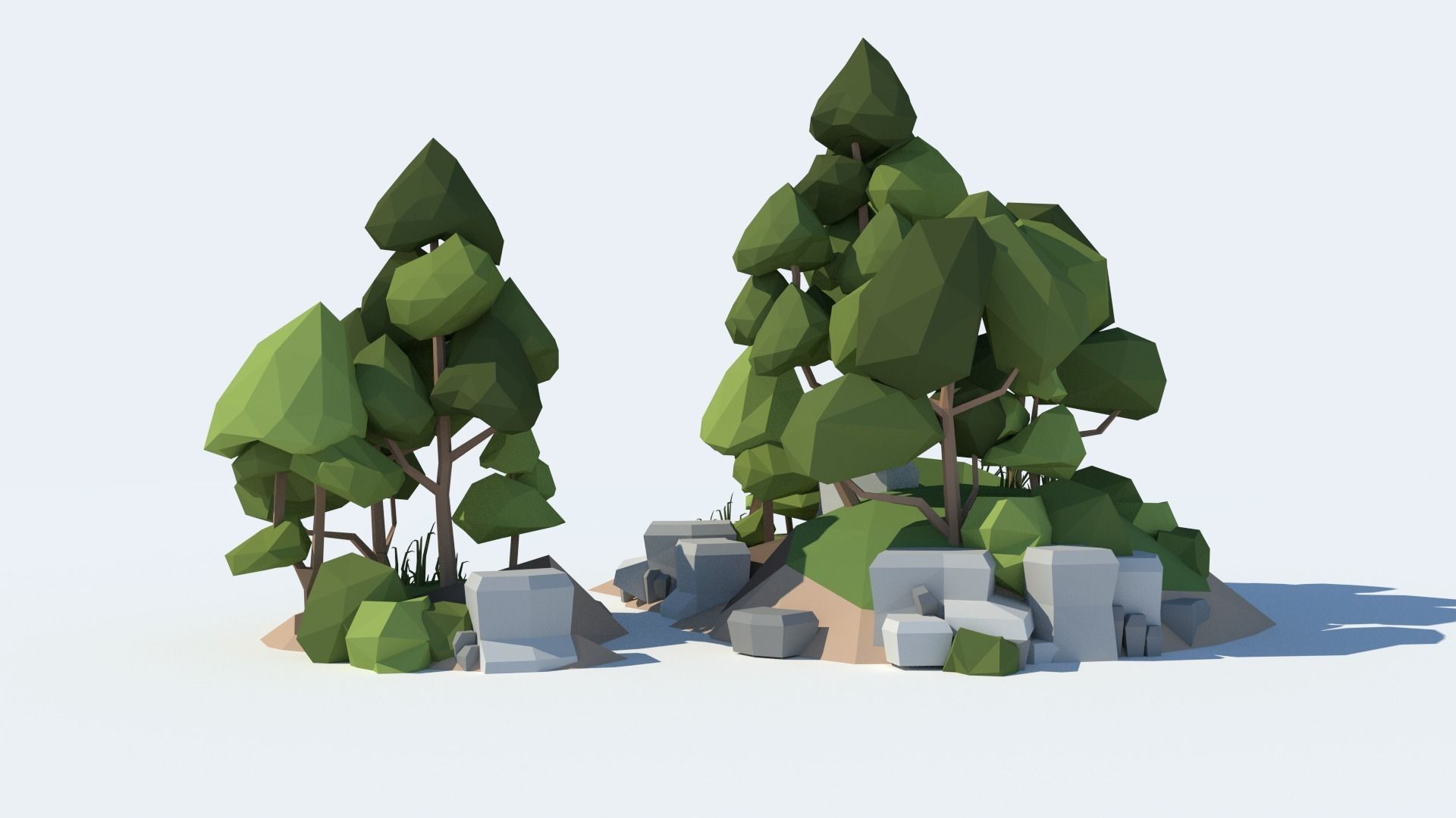 Low Poly Rock Pack free VR / AR / low-poly 3D model | CGTrader