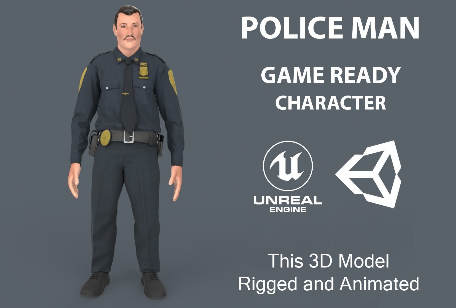 3D model Police Man VR / AR / low-poly | CGTrader