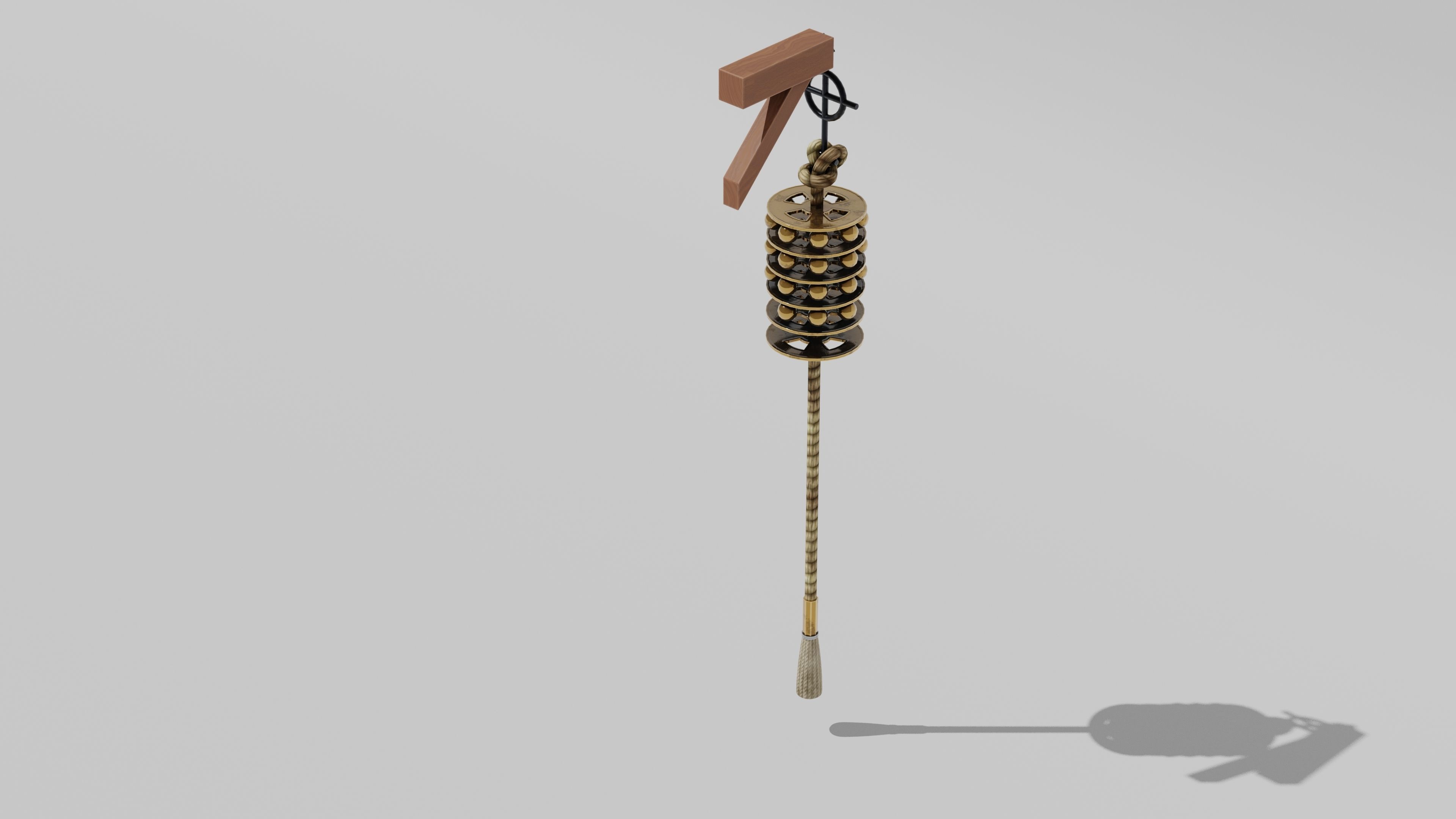 3D model Japanese Furniture Kit - Wall chime with rope VR / AR / low ...