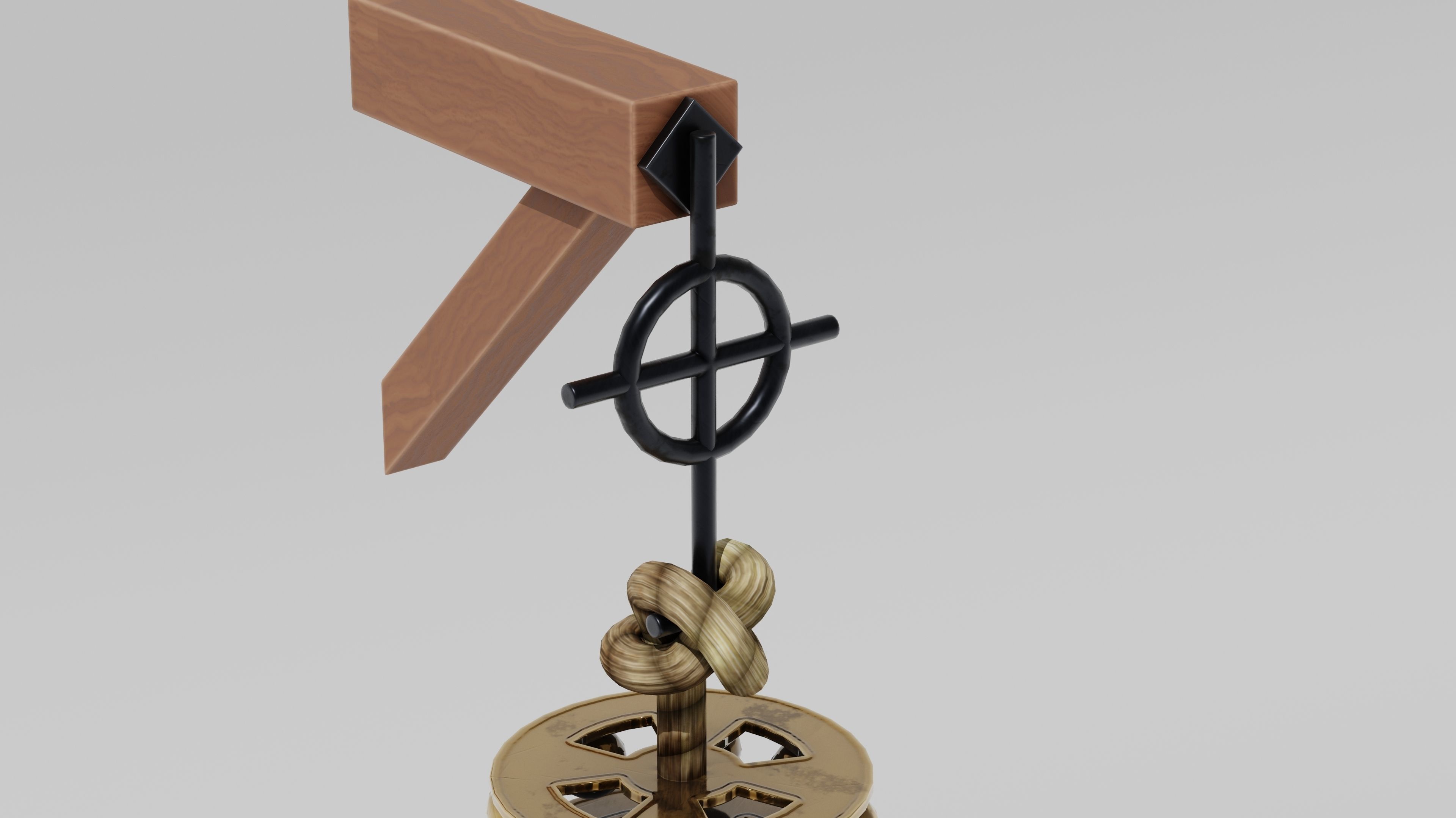 3D model Japanese Furniture Kit - Wall chime with rope VR / AR / low ...