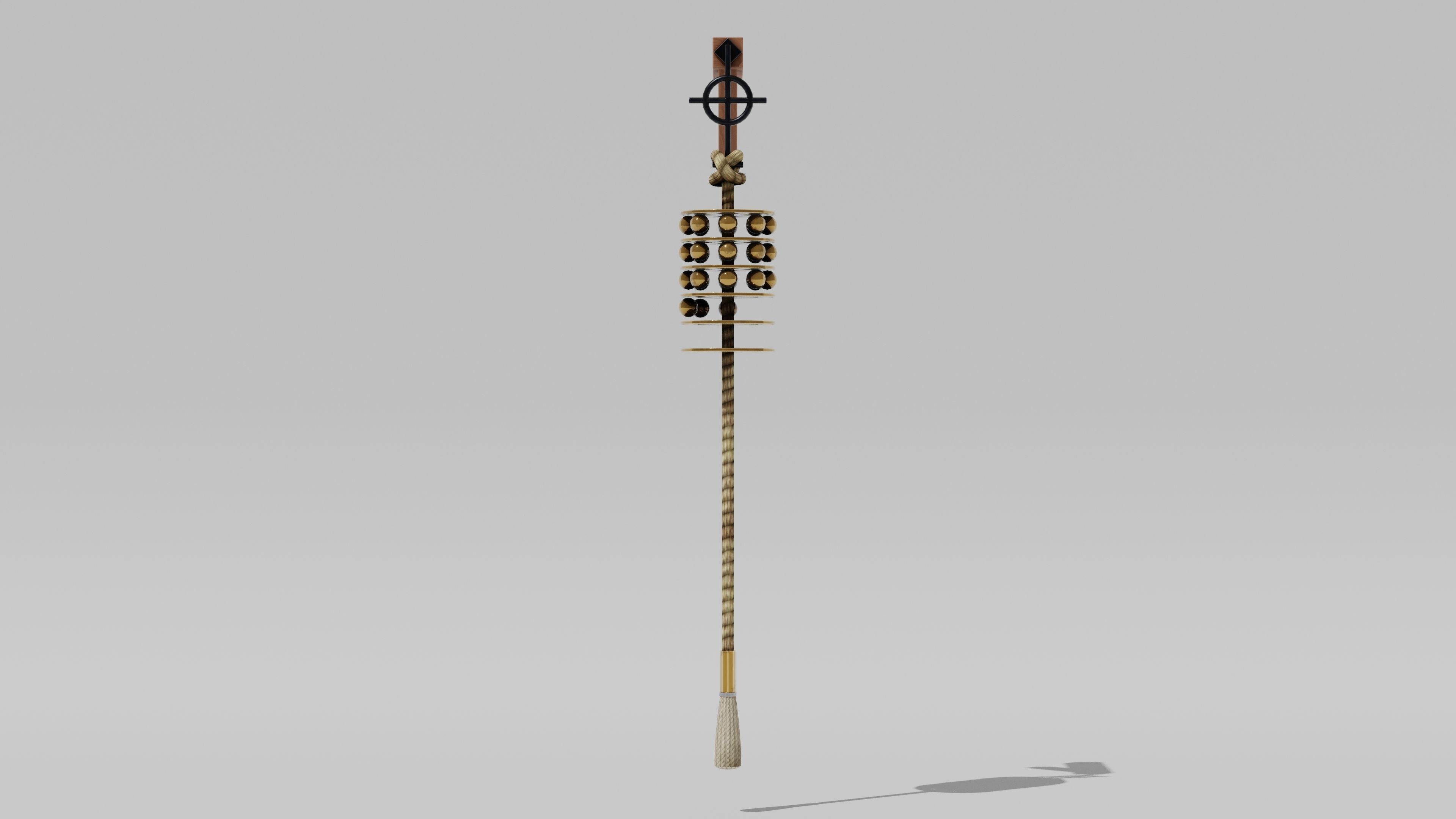 3D model Japanese Furniture Kit - Wall chime with rope VR / AR / low ...