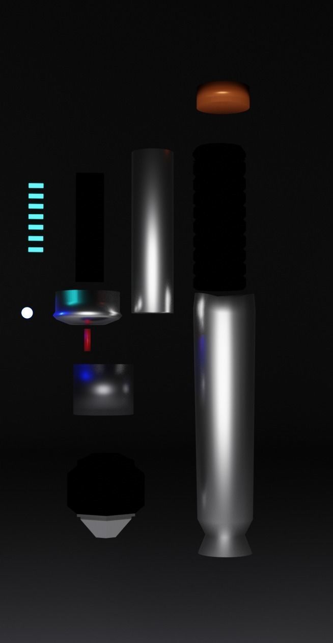 3D model lightSaber choose your color in texture nodes VR / AR / low ...