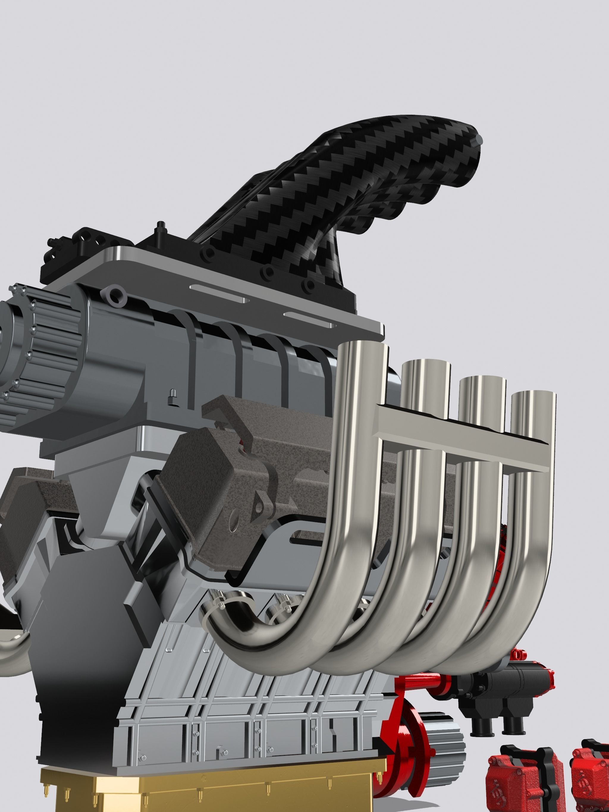 Hemi Retro Zoomies Headers upright sweep 3D model 3D printable | CGTrader