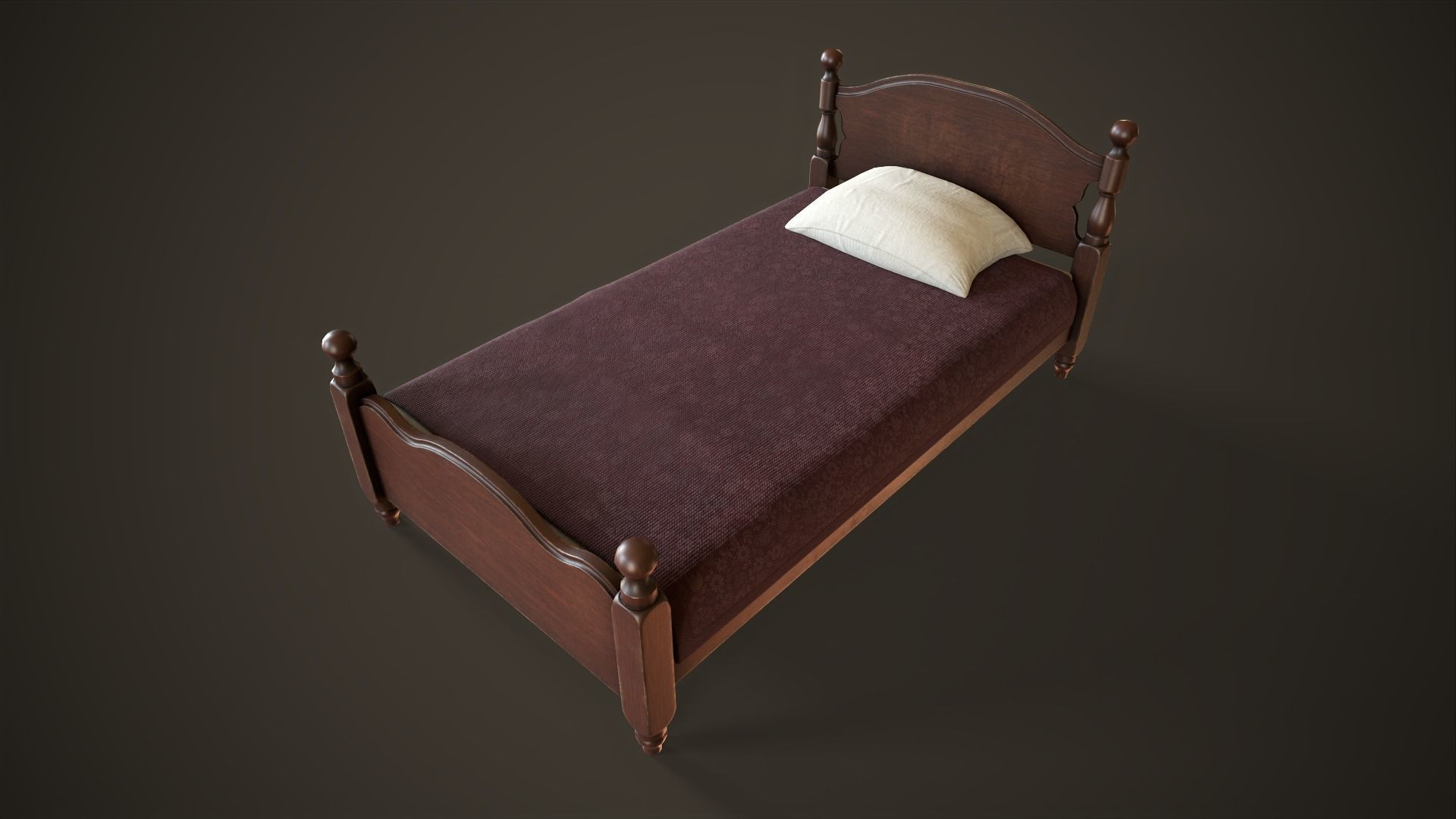 3D model Vintage classic single bed VR / AR / low-poly | CGTrader