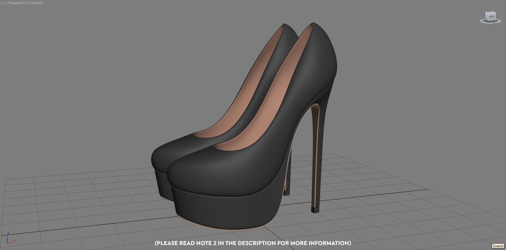 Super High Platform Stiletto Heels Shoes 3D model | CGTrader