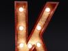 Marquee letter K light bulb wooden glow sign 3dmodel 3D model | CGTrader