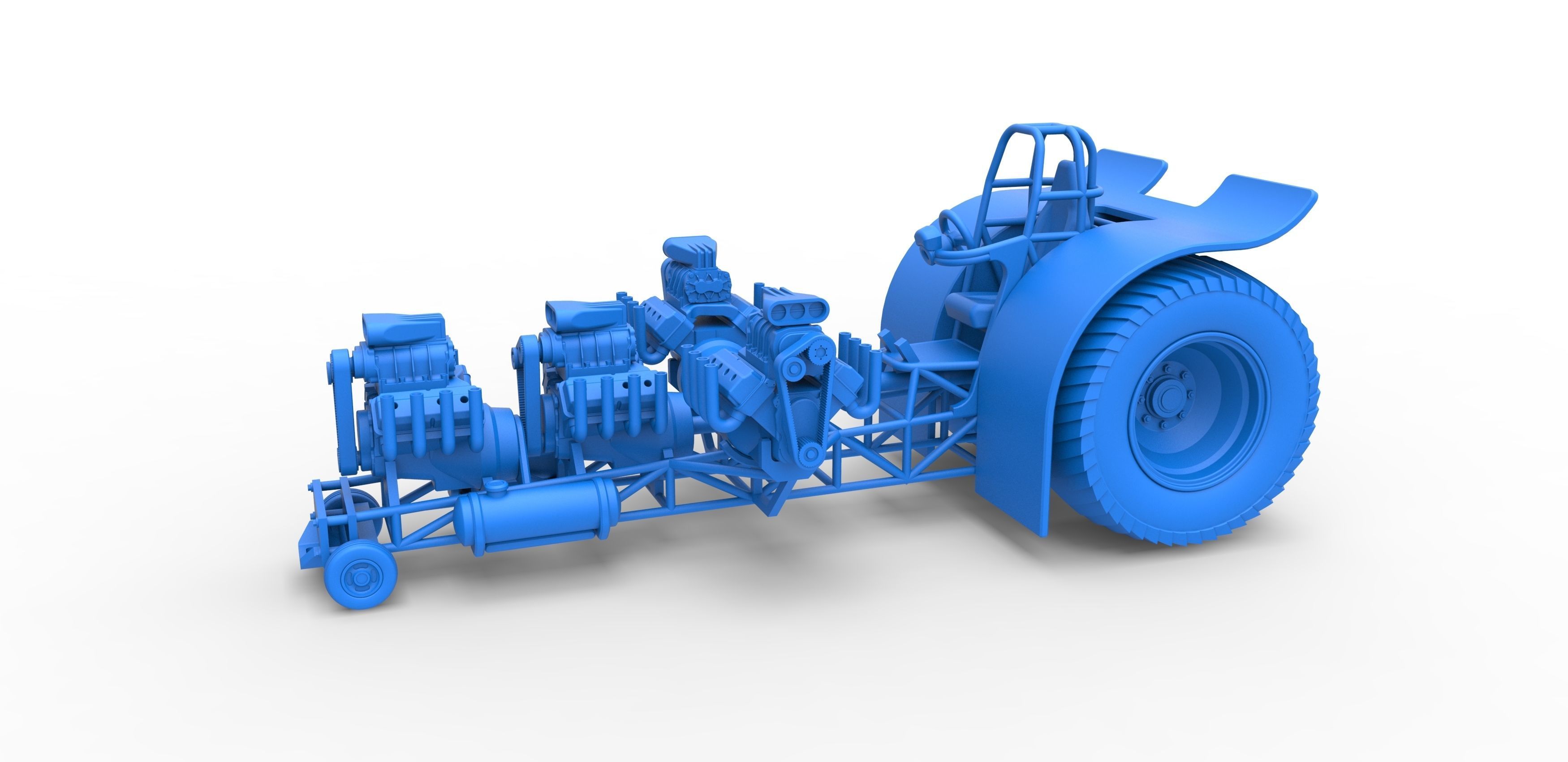 Diecast Pulling tractor 4 engines V8 Version 4 Scale 1 to 25 3D model ...