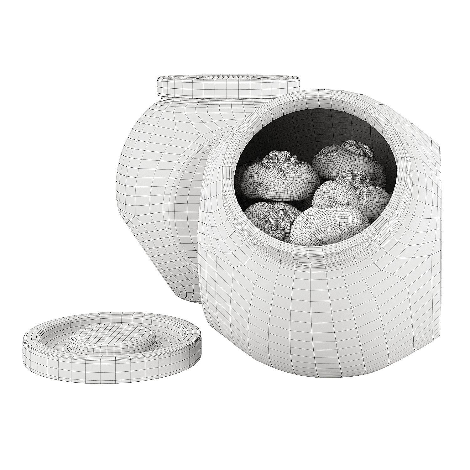 Glass jar cookie content 02 3D model | CGTrader