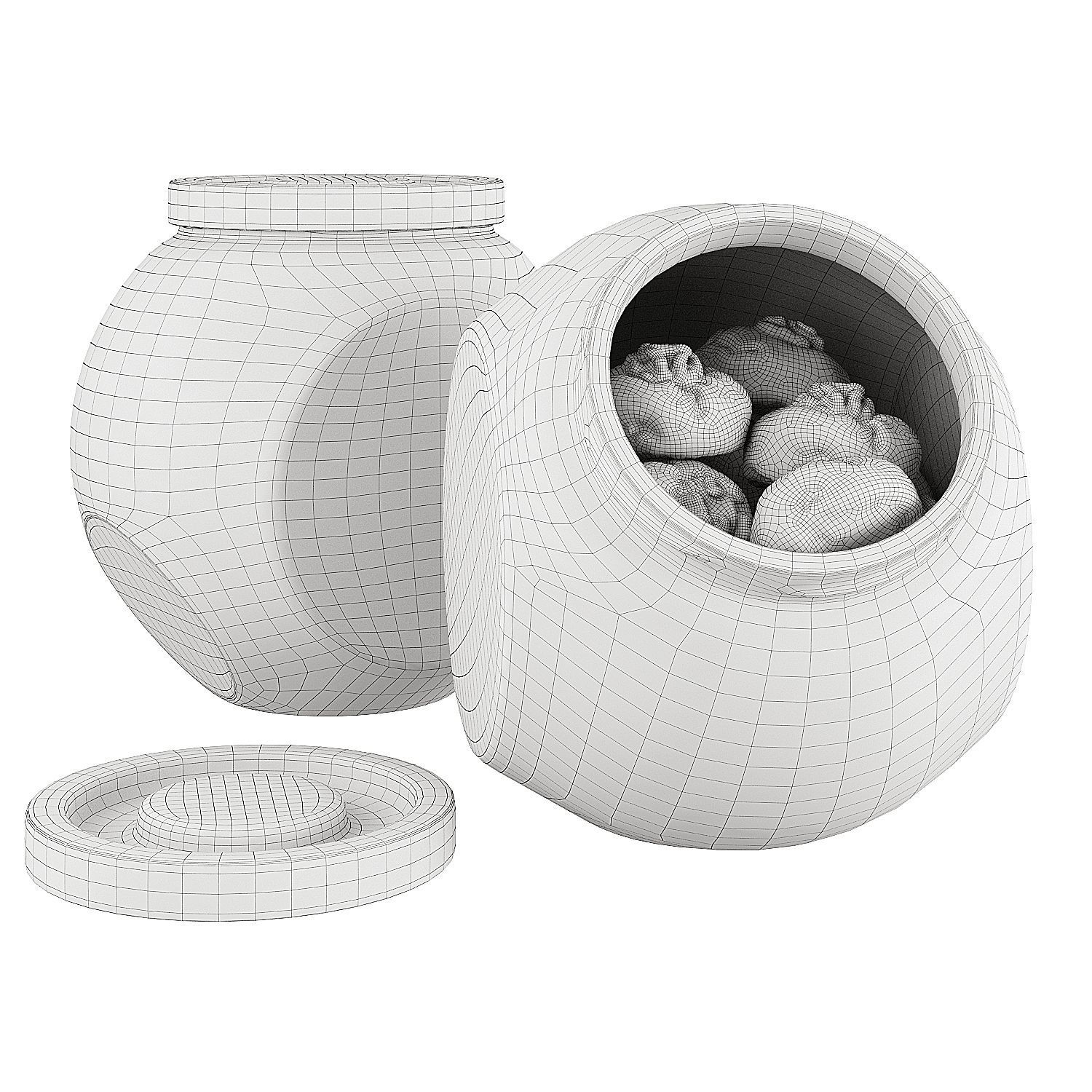 Glass jar cookie content 02 3D model | CGTrader