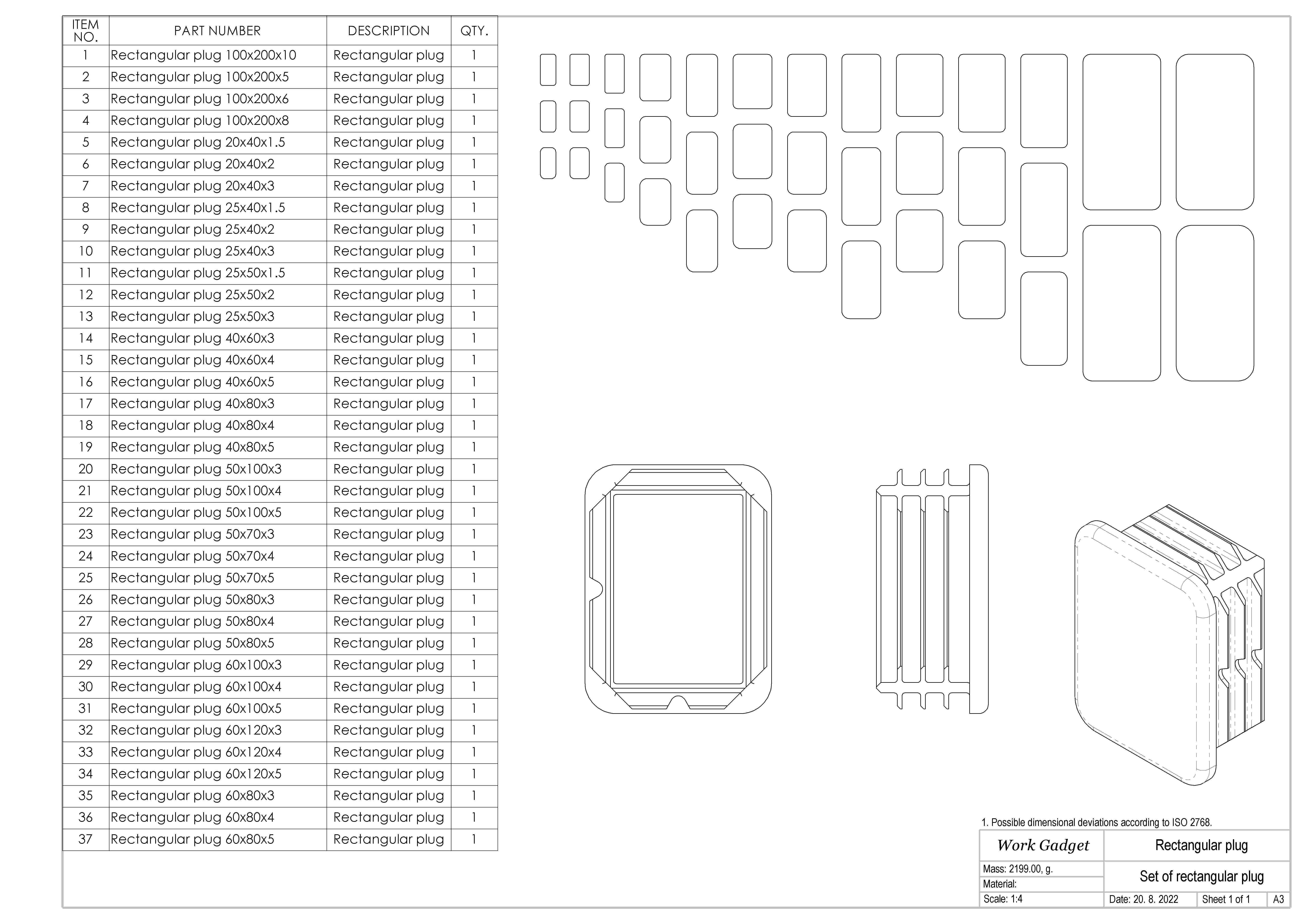 3D model Set of rectangular plugs VR / AR / low-poly | CGTrader