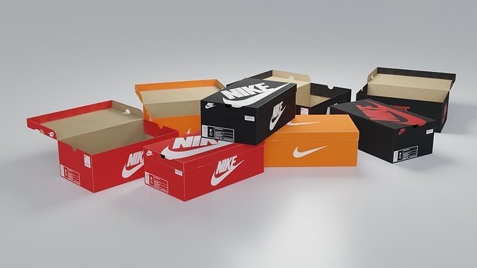 3D model Nike Shoe Box Set with 4K textures VR / AR / low-poly | CGTrader