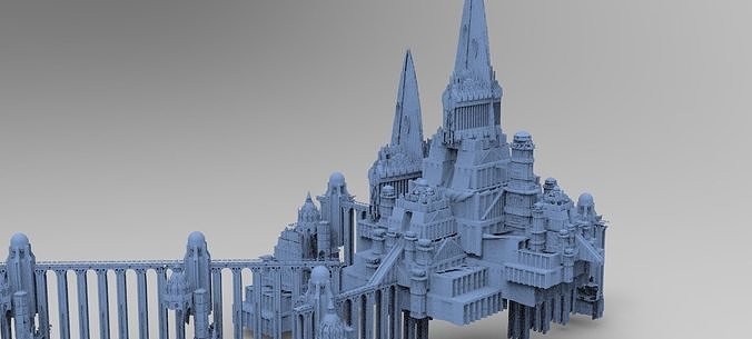 Wizards Master Fortress ocean 1 3D model | CGTrader