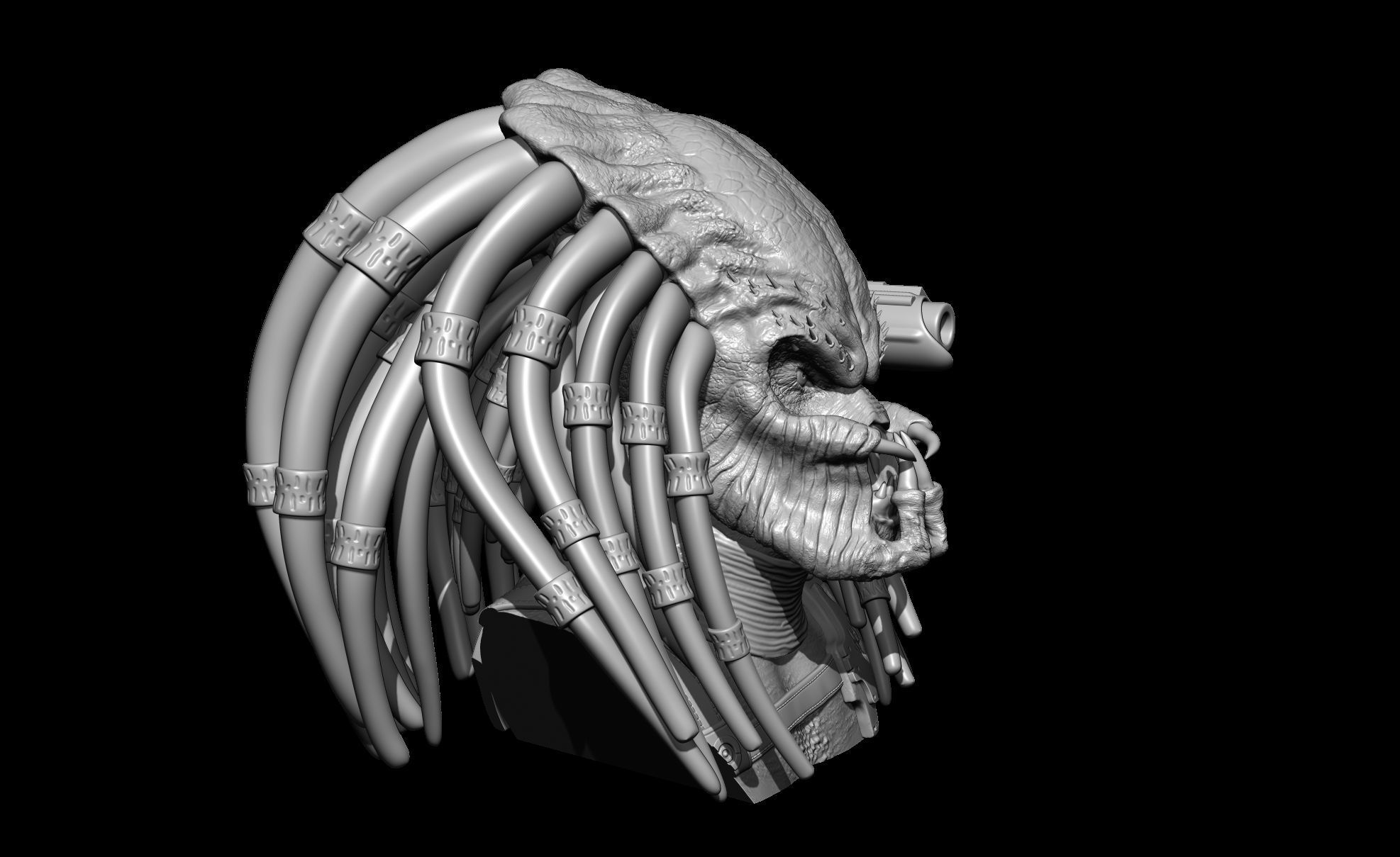 Predator bust with Bio Mask and weapon 3D model 3D printable | CGTrader