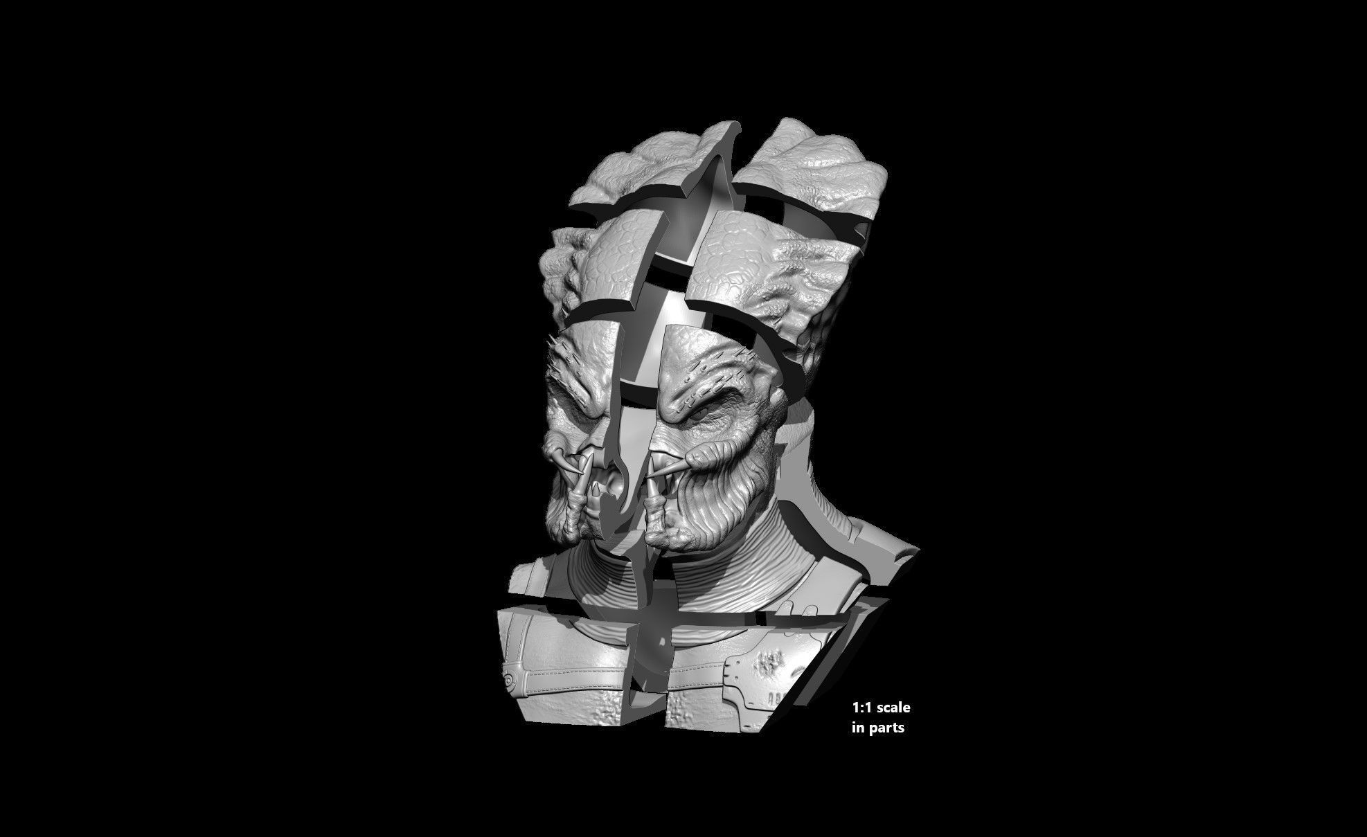 Predator bust with Bio Mask and weapon 3D model 3D printable | CGTrader