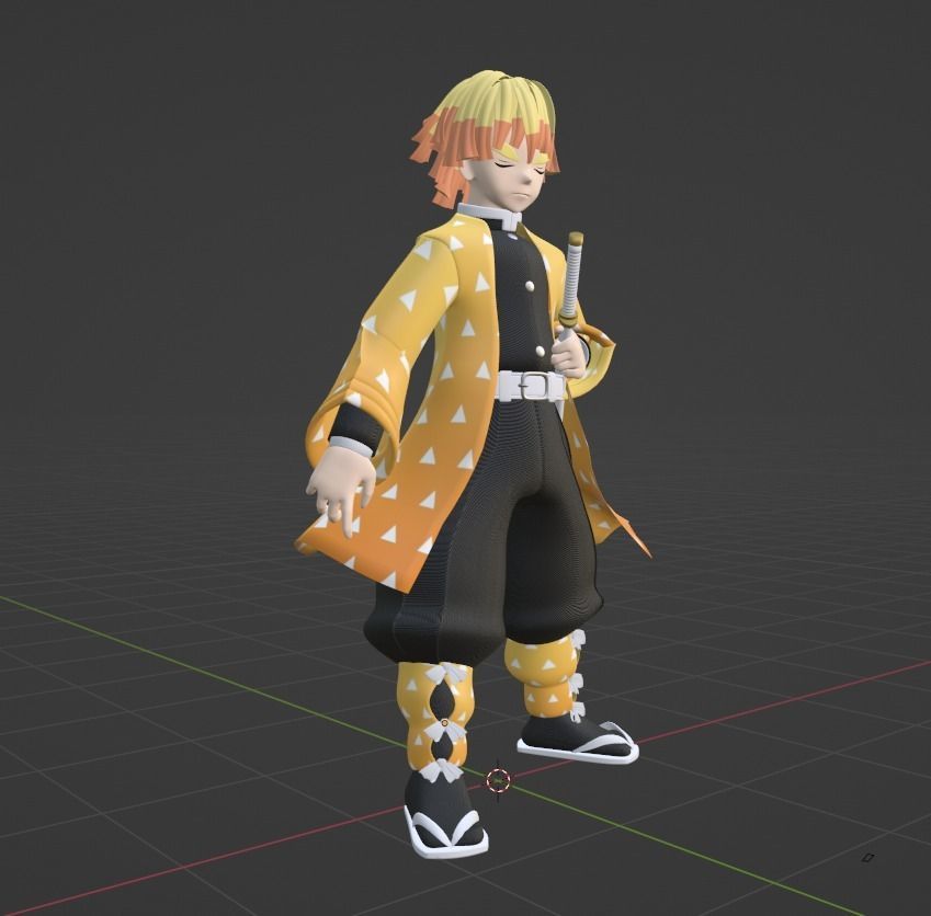 Zenitsu Agatsuma - Demon Slayer 3D model rigged | CGTrader