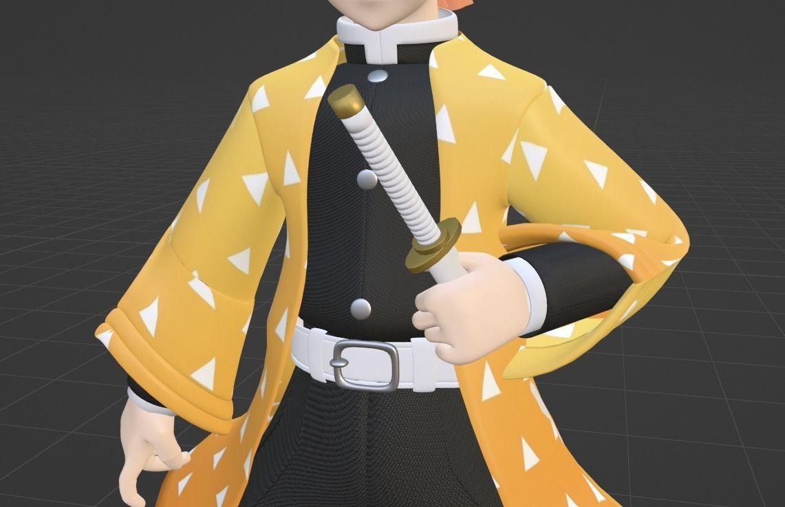 Zenitsu Agatsuma - Demon Slayer 3D model rigged | CGTrader
