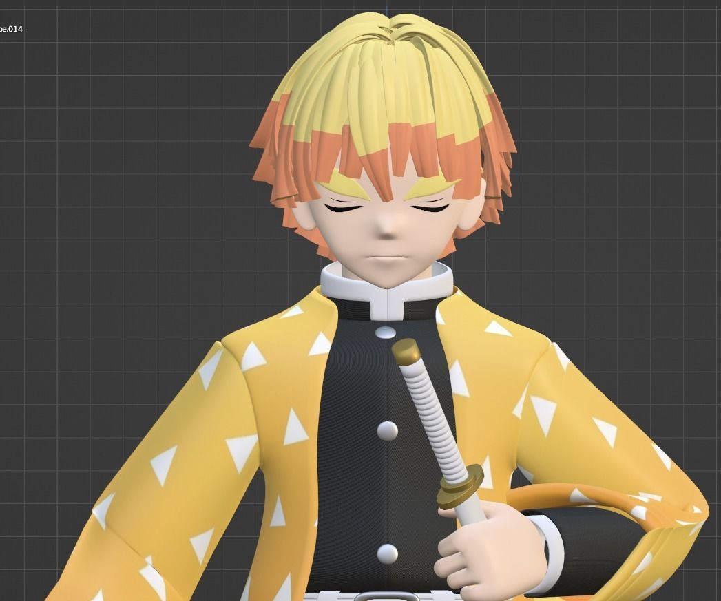 Zenitsu Agatsuma - Demon Slayer 3D model rigged | CGTrader