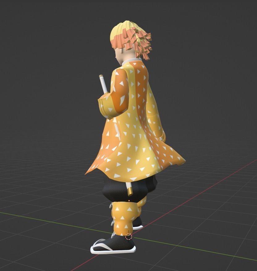 Zenitsu Agatsuma - Demon Slayer 3D model rigged | CGTrader