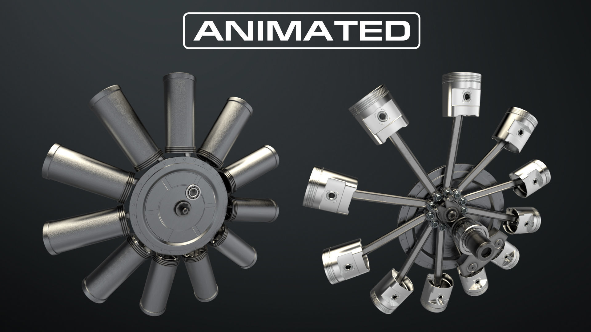 Aircraft Engine 3D model animated rigged | CGTrader