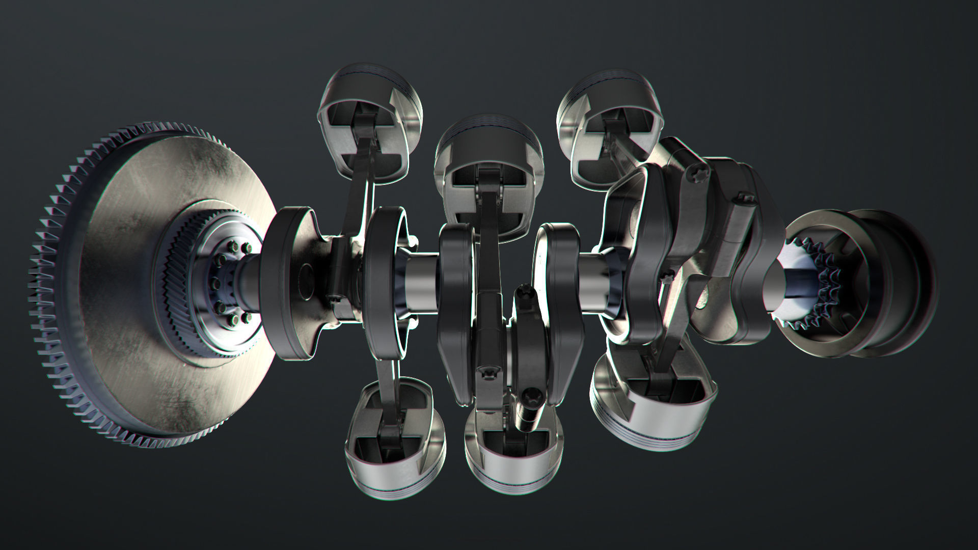 V6 Engine Working Animated 3D model animated rigged | CGTrader