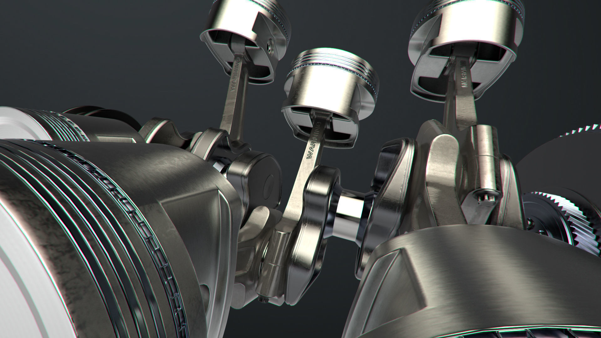 V6 Engine Working Animated 3D model animated rigged | CGTrader