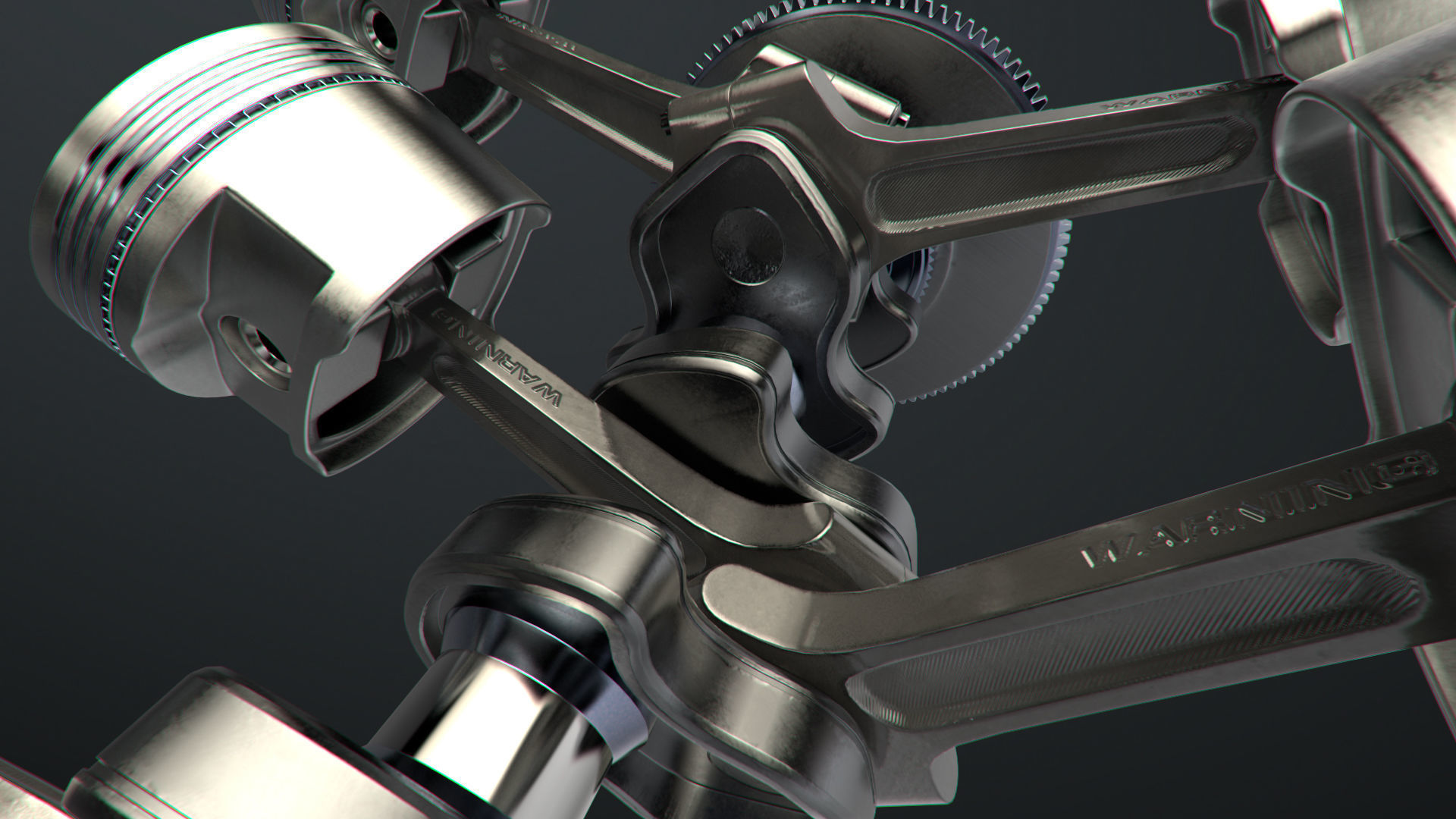 V6 Engine Working Animated 3D model animated rigged | CGTrader