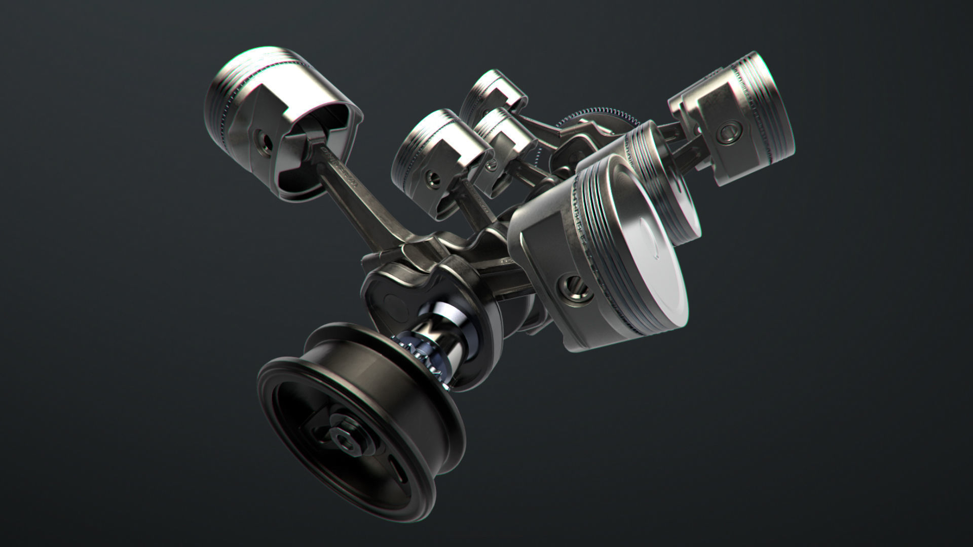 V8 Engine Working Animated 3D model animated rigged | CGTrader