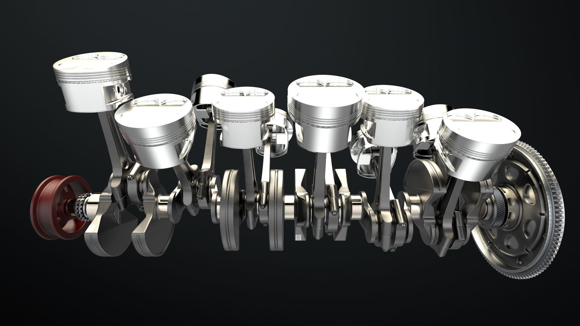 W12 Engine Working Animated 3D model animated rigged | CGTrader