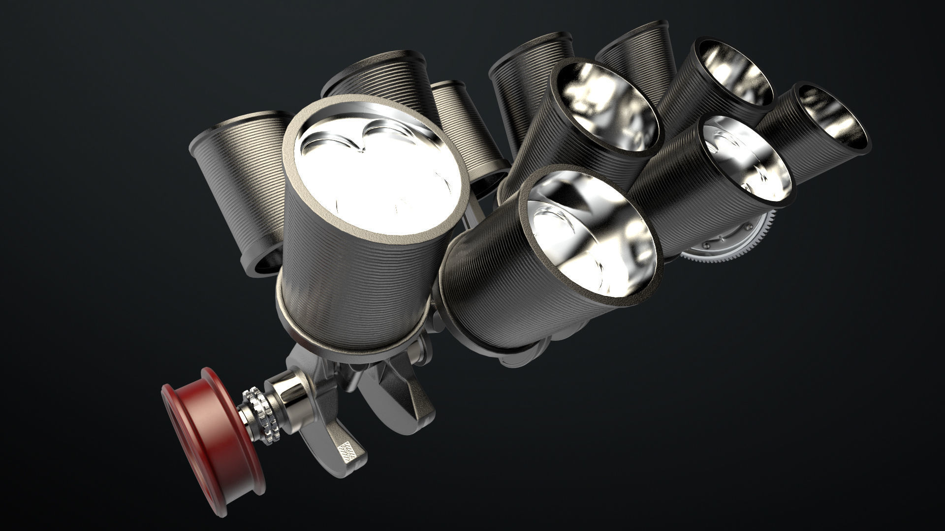 W12 Engine Working Animated 3D model animated rigged | CGTrader
