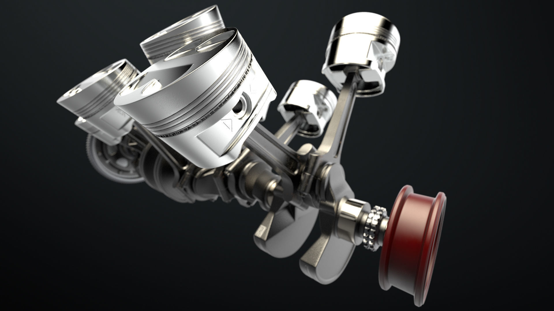 W12 Engine Working Animated 3D model animated rigged | CGTrader