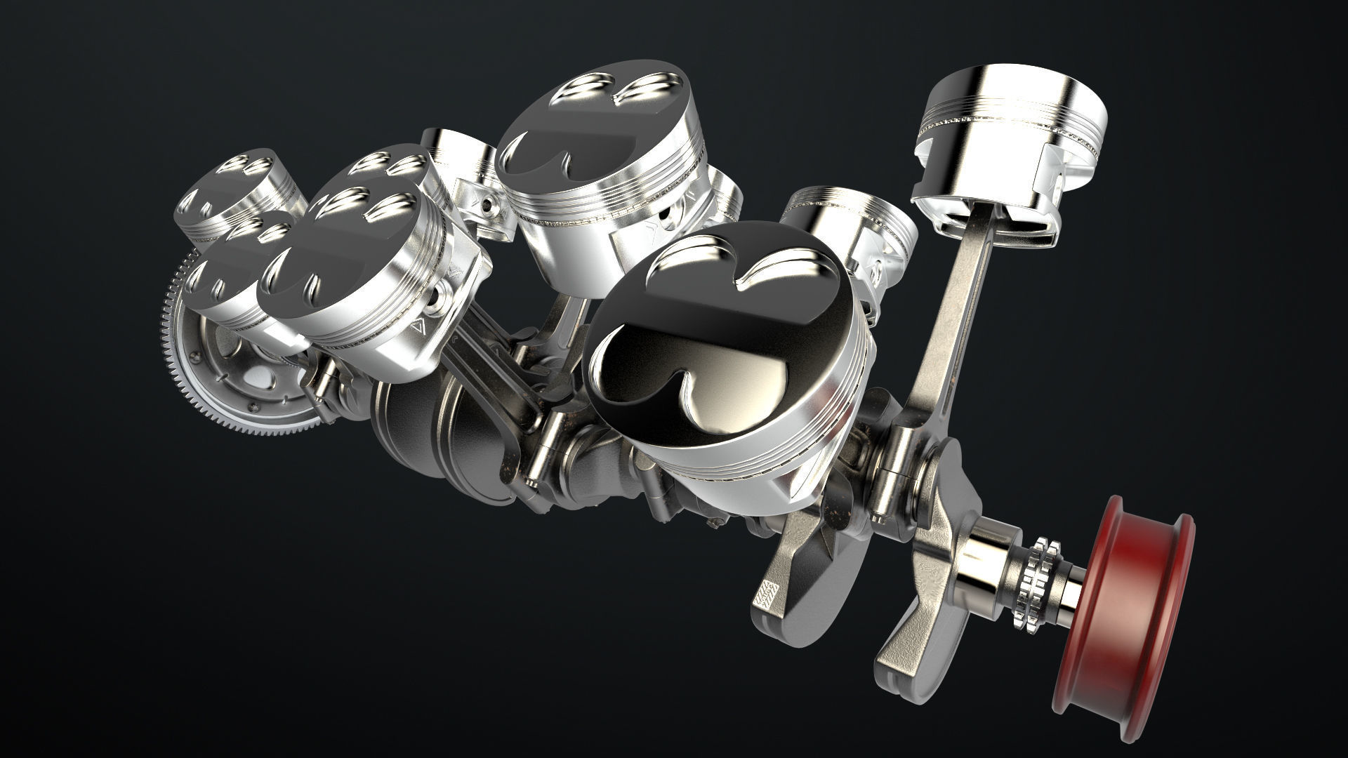 W12 Engine Working Animated 3D model animated rigged | CGTrader