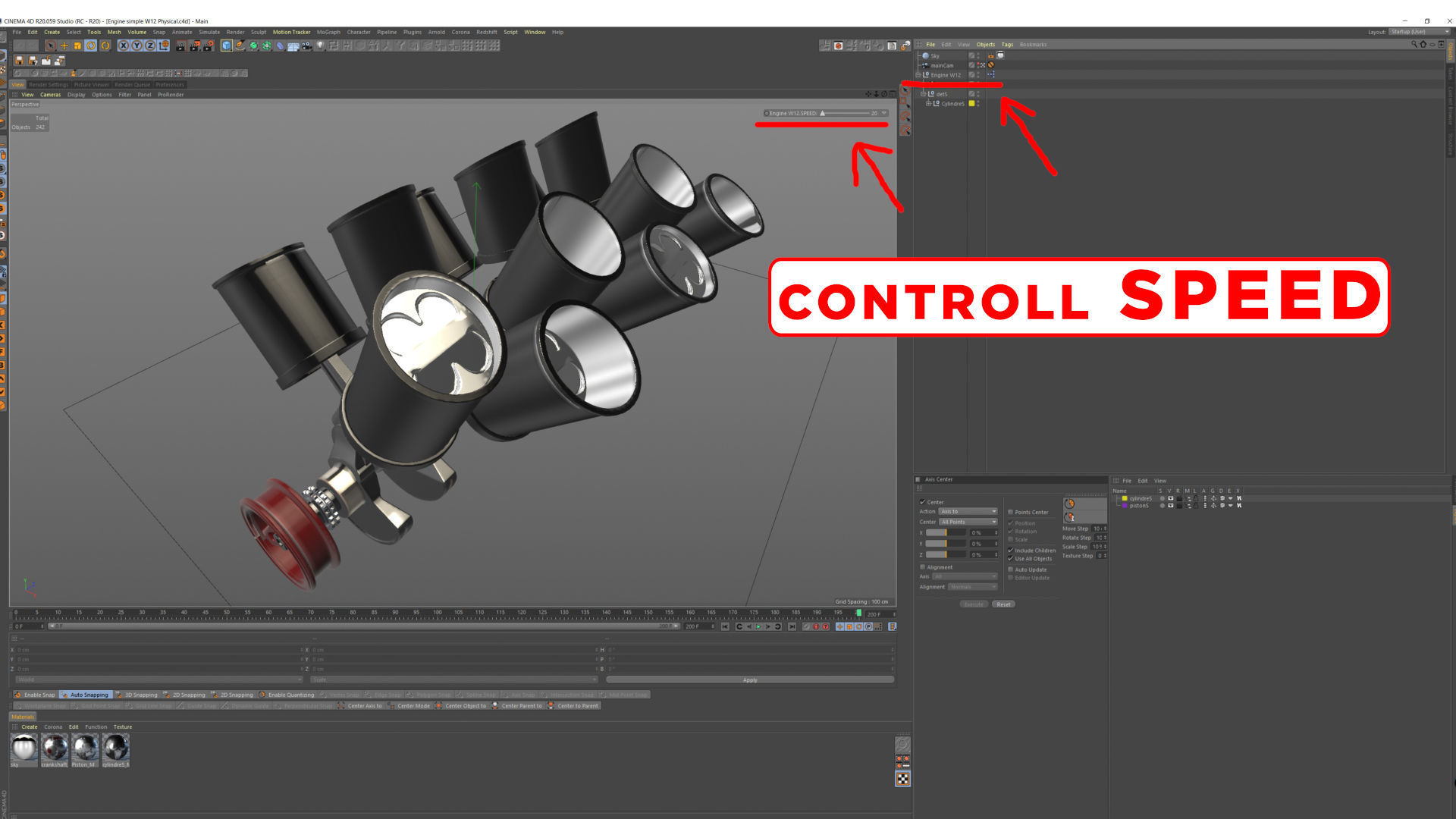 W12 Engine Working Animated 3D model animated rigged | CGTrader