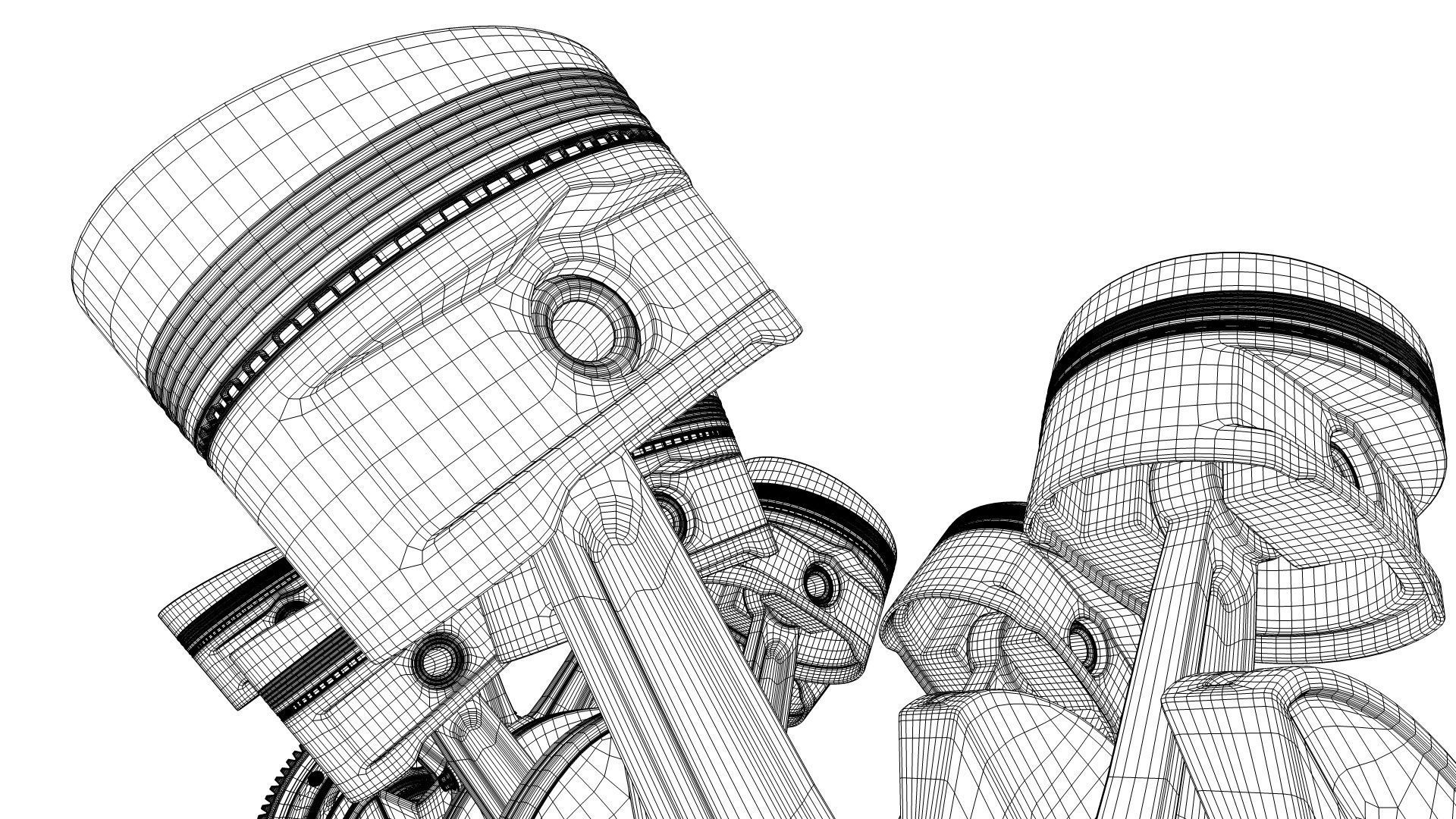 W12 Engine Working Animated 3D model animated rigged | CGTrader